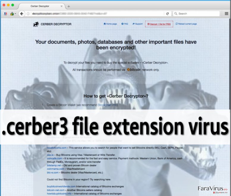 Elimină virusul .Cerber3 (Instrucţiuni gratuite)